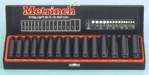 15 Piece 1/2" Dr Deep Wall Impact Socket Set – Metrinch.TV